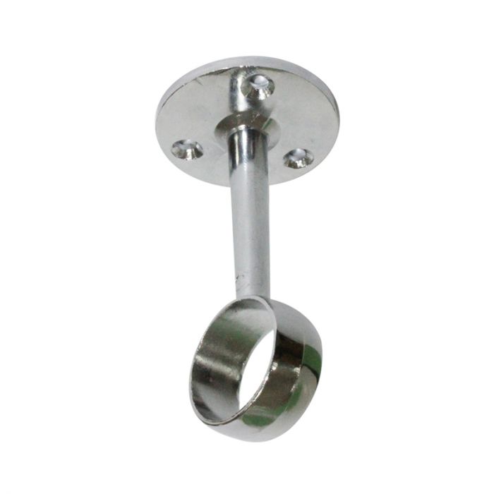 Rail Center Support, Round, Chrome Plated, 25mm
