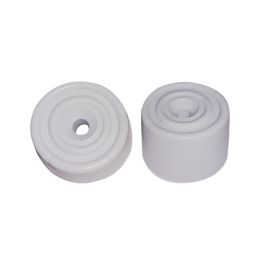 Door Stop, Round, White PVC, 2 Pieces