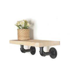 Industrial Pipe Shelf Support Set, Black