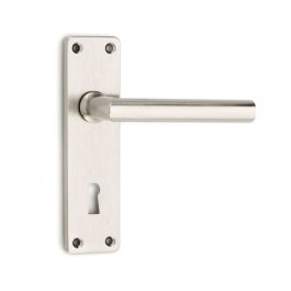 Handle on Plate, Brushed Satin Nickel