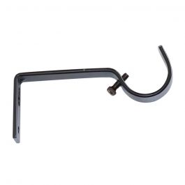 Steel Rod Metal Bracket, Single, Black, 32mm