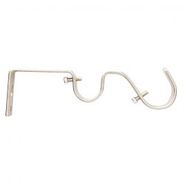 Steel Rod Metal Bracket, Double, Silver, 25mm/32mm