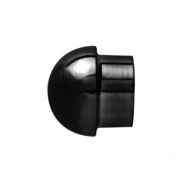 Steel Rod Collar End Dome, Black, 25mm