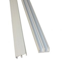 Glass Channel, Top & Bottom, Plastic, White, 2m