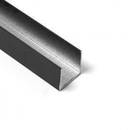 U-Channel, Aluminium, Black, 16mm x 2.5m