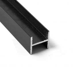 H-Channel, Aluminium, Black, 16mm x 2.5m