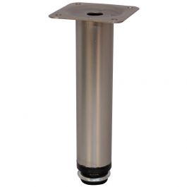 Round Tube Leg, Adjustable, H150mm x 30mm, Satin Chrome