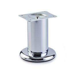 Round Leg on Base, H100mm x 50mm, Chrome Plated
