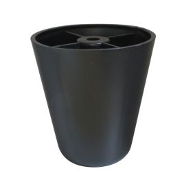 Round Foot, H100mm x 90mm x 60mm, Black Plastic