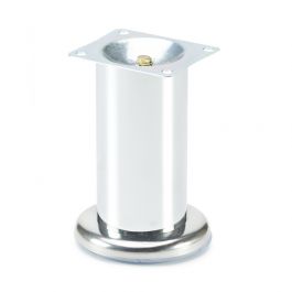 Round Leg on Base, Eco, H100mm, Chrome Plated