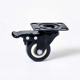 Castor, Swivel with Brake, Black, 50mm