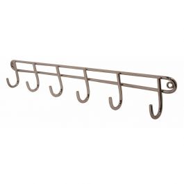 6 Hook Utility Rack, Stainless Steel