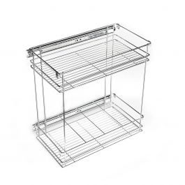 Side Mounted Pull Out, 2 Tier, Chrome Plated, 300 Unit