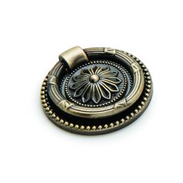 Ring Pull Handle, Antique Brass, 47mm