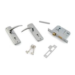 2 Lever Lock Set, Chrome Plated