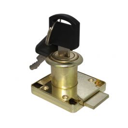 Drawer Lock, Key Different, Brass Plated